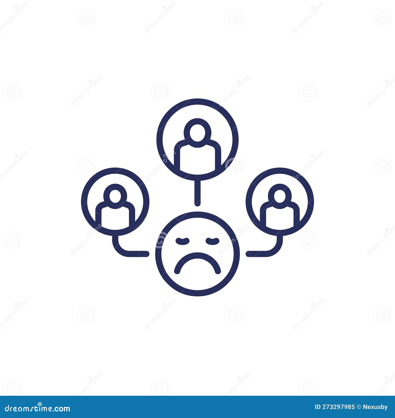 Negative Social Interaction Line Icon Stock Vector - Illustration of ...