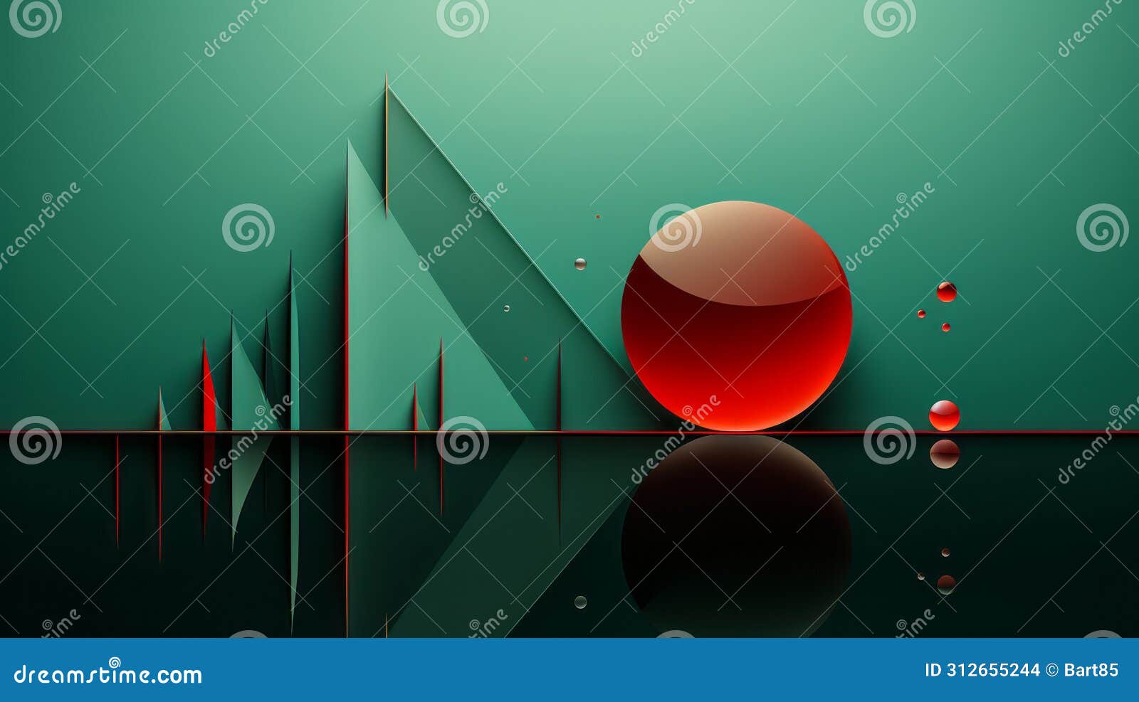 Negative Space Art Minimalist Red on Green Vector Stock Illustration ...