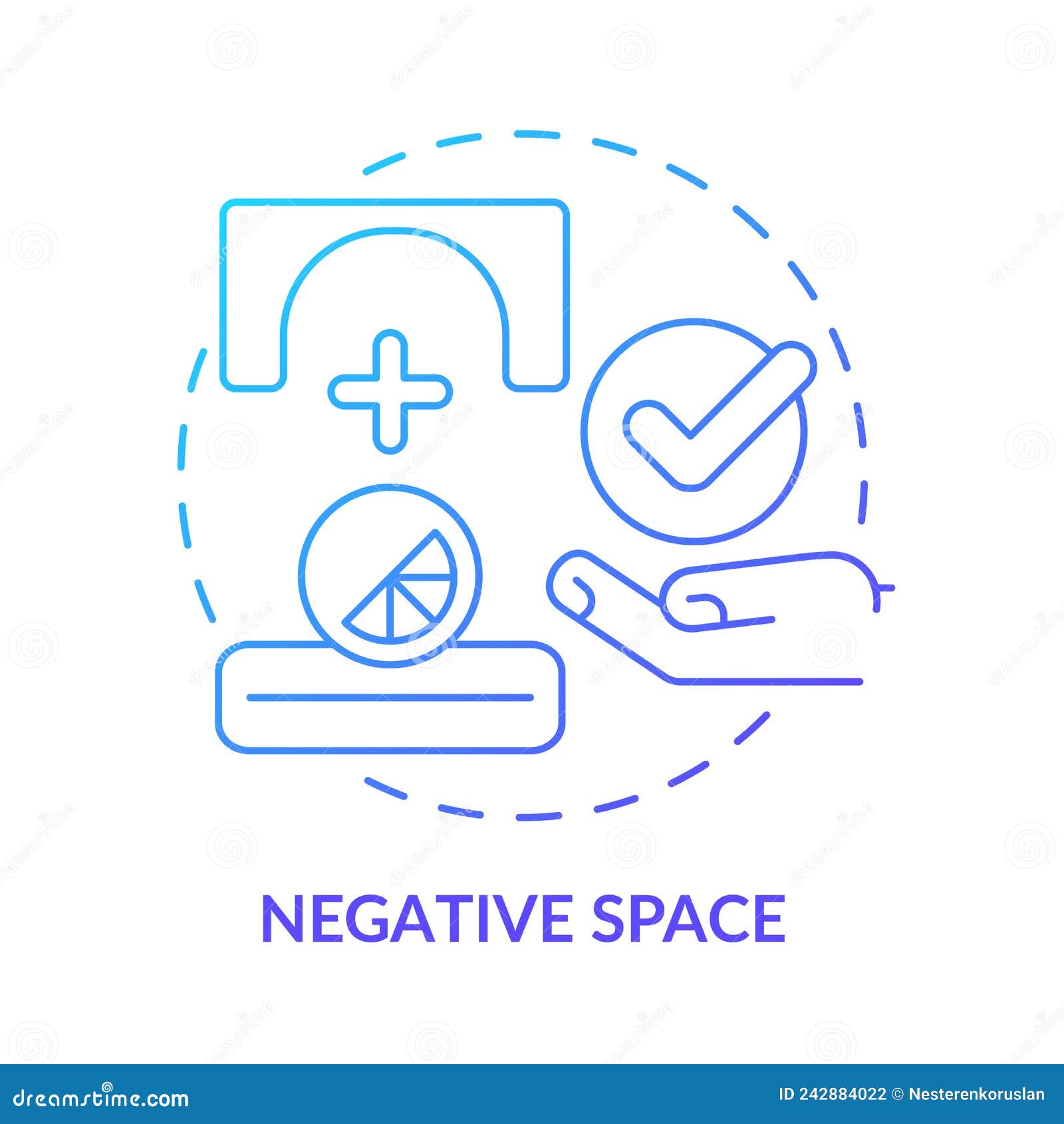 Negative Space Blue Gradient Concept Icon Stock Vector - Illustration ...