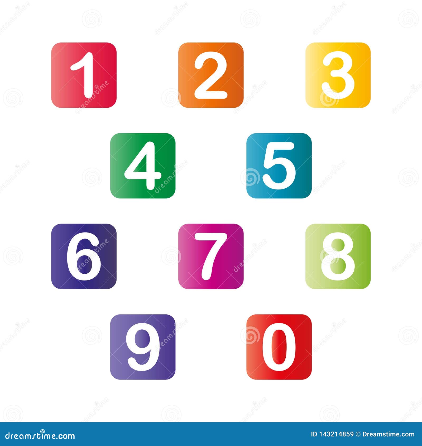 Negative Space Colorful Numbers Stock Vector - Illustration of white ...