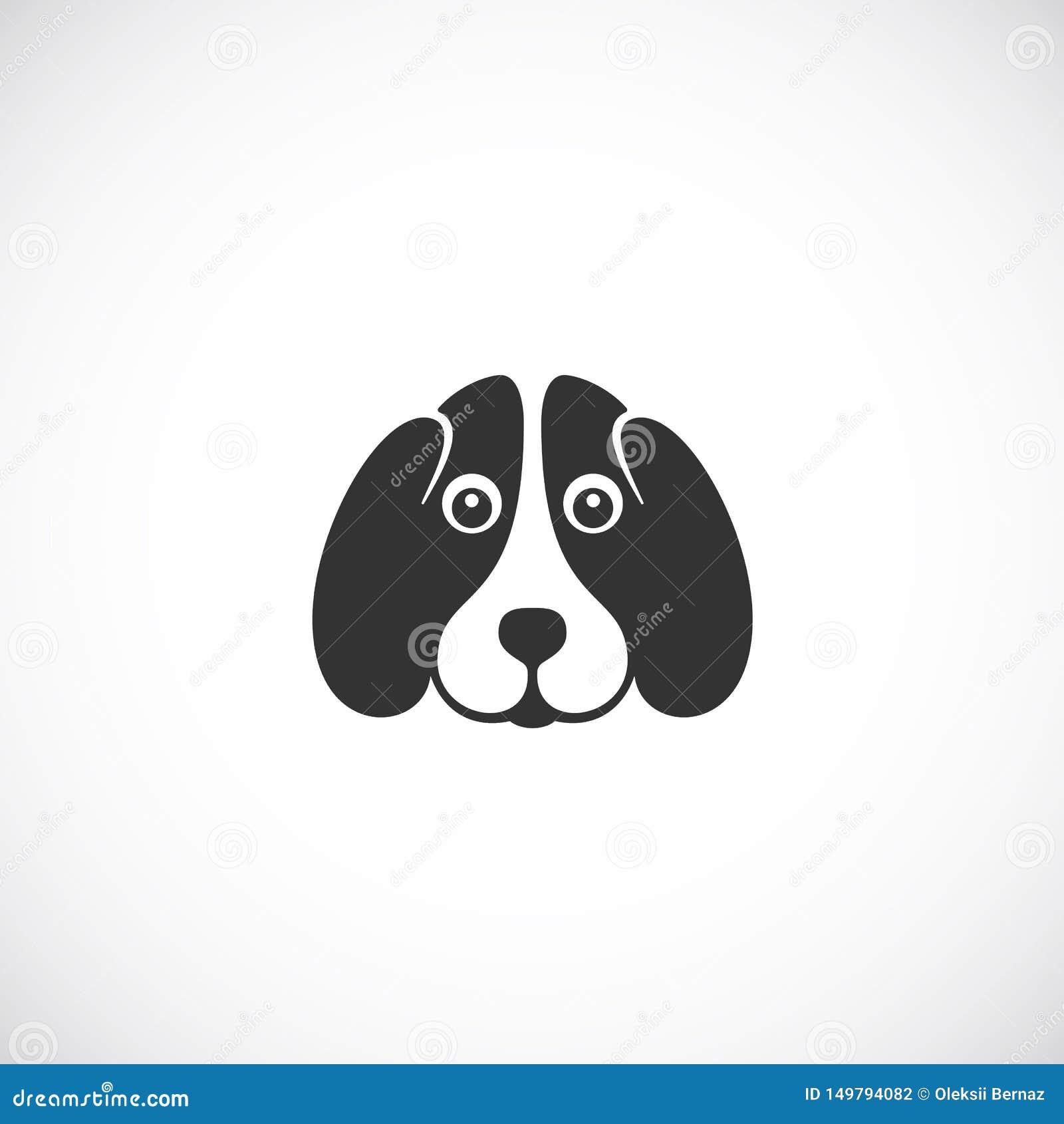 Negative Space Dog Vector Sign Emblem or Logo Template. Cute Beagle ...