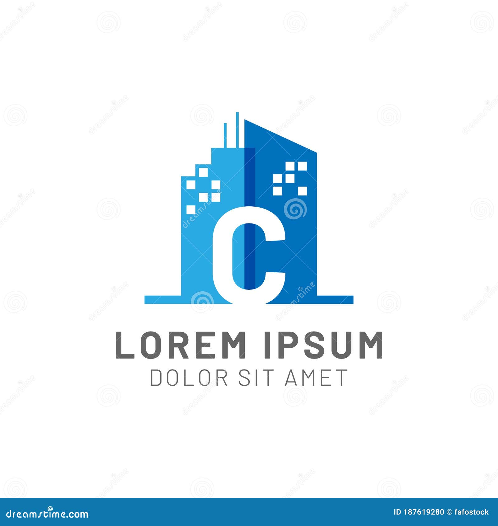 Negative Space Letter C Initial Building and Construction Logo Vector ...