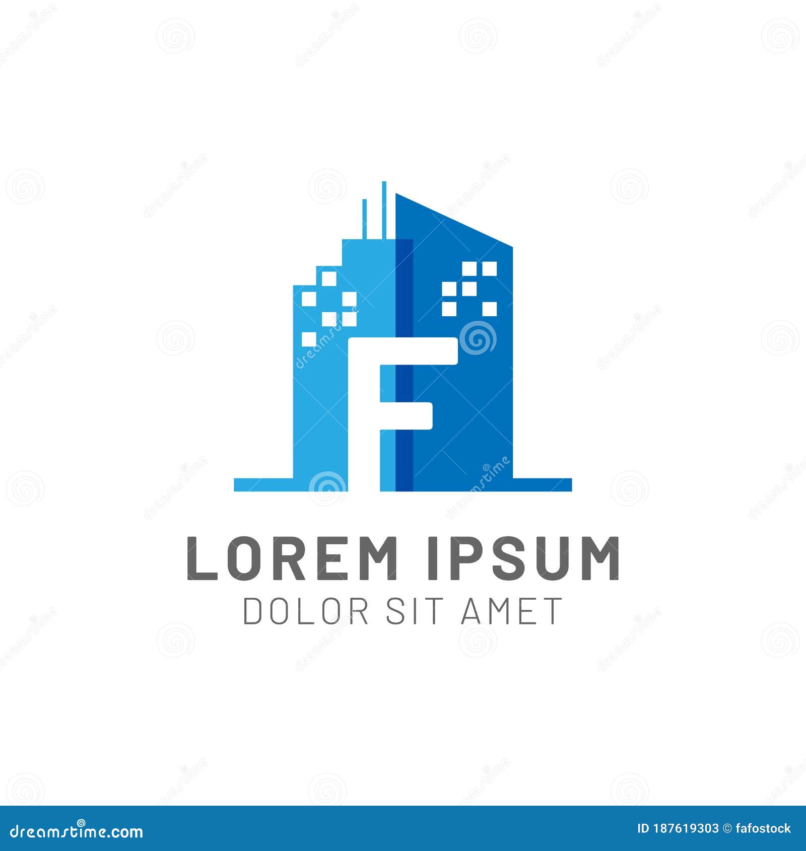 Negative Space Letter F Initial Building and Construction Logo Vector ...