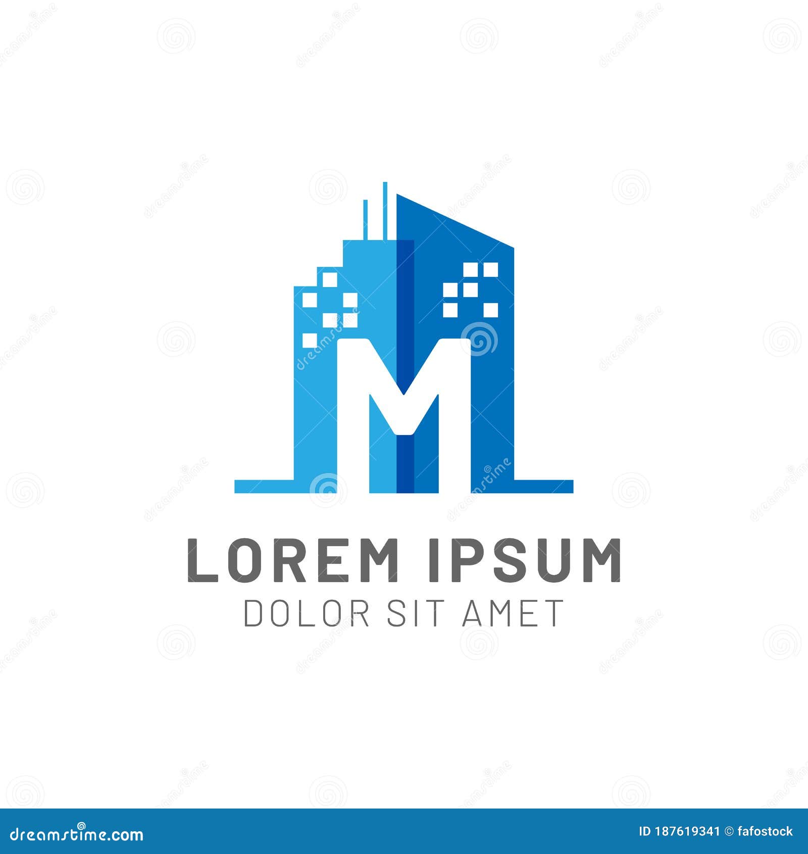 Negative Space Letter M Initial Building and Construction Logo Vector ...