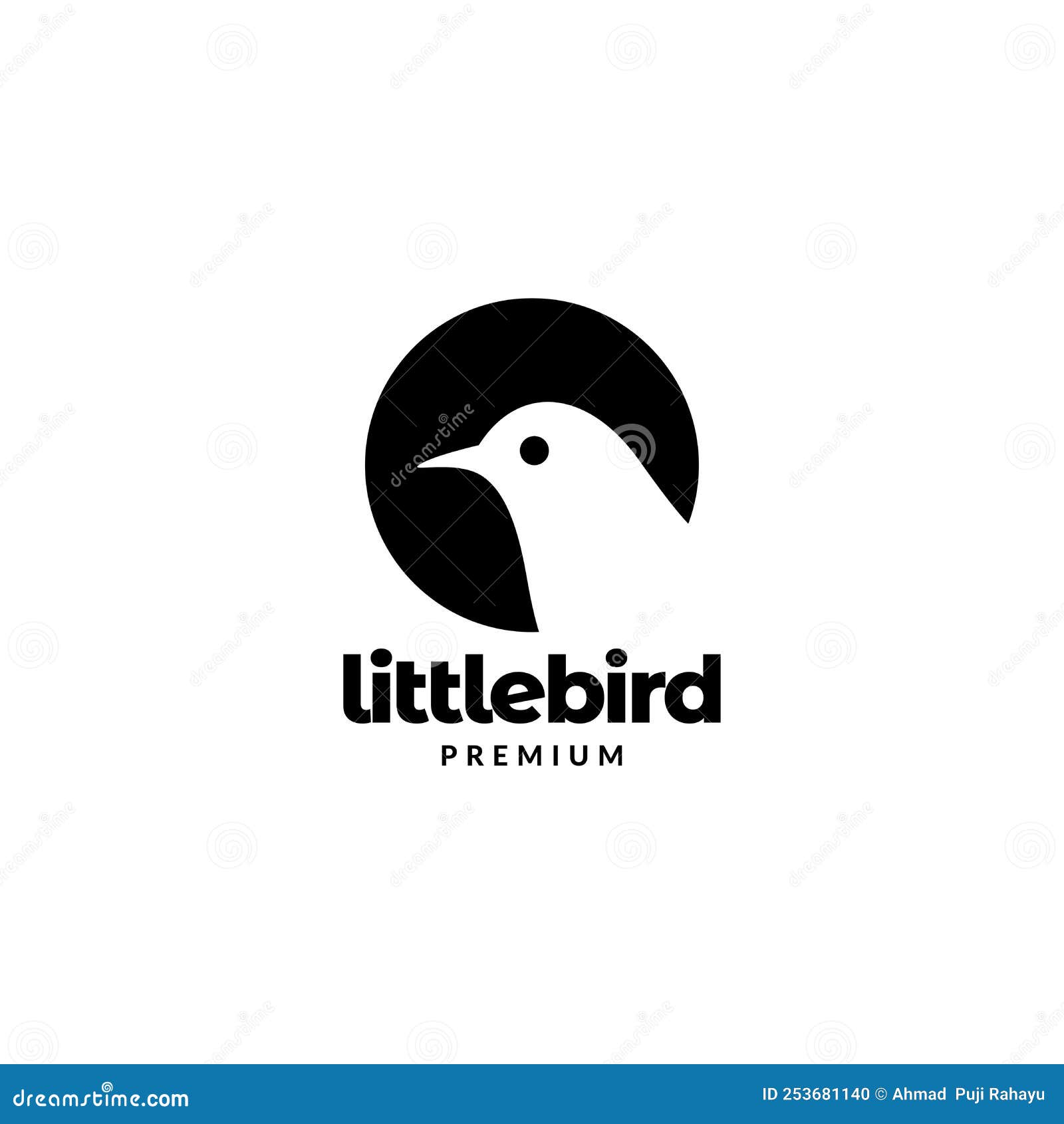 Negative Space Little Bird Logo Design Stock Vector - Illustration of ...