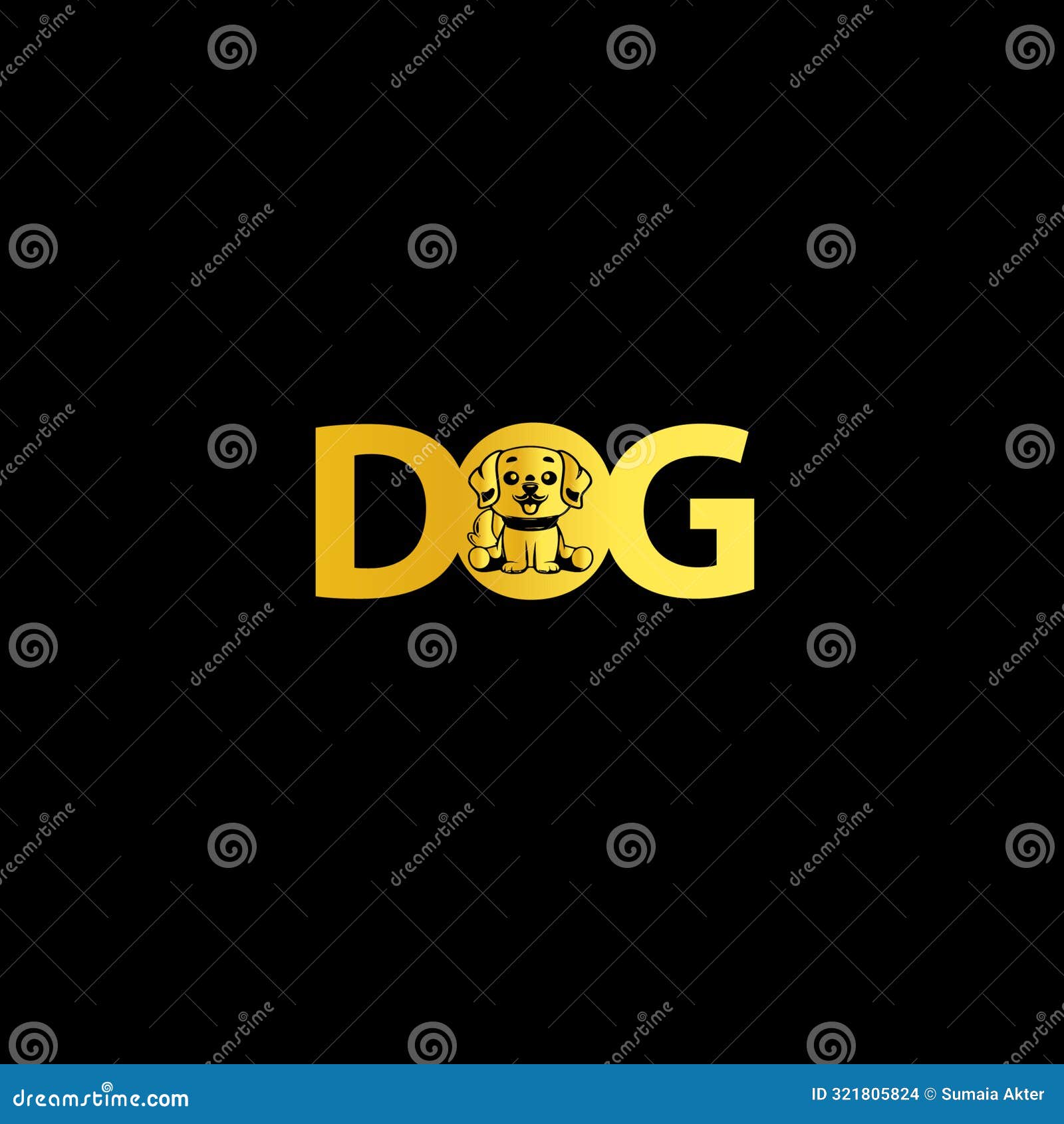 Negative Space Logo Letter Dog Creative Simple Monogram Stock Vector ...
