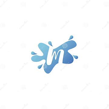 Negative Space M Letter Logo Icon in Water Splash Shape Vector Design ...