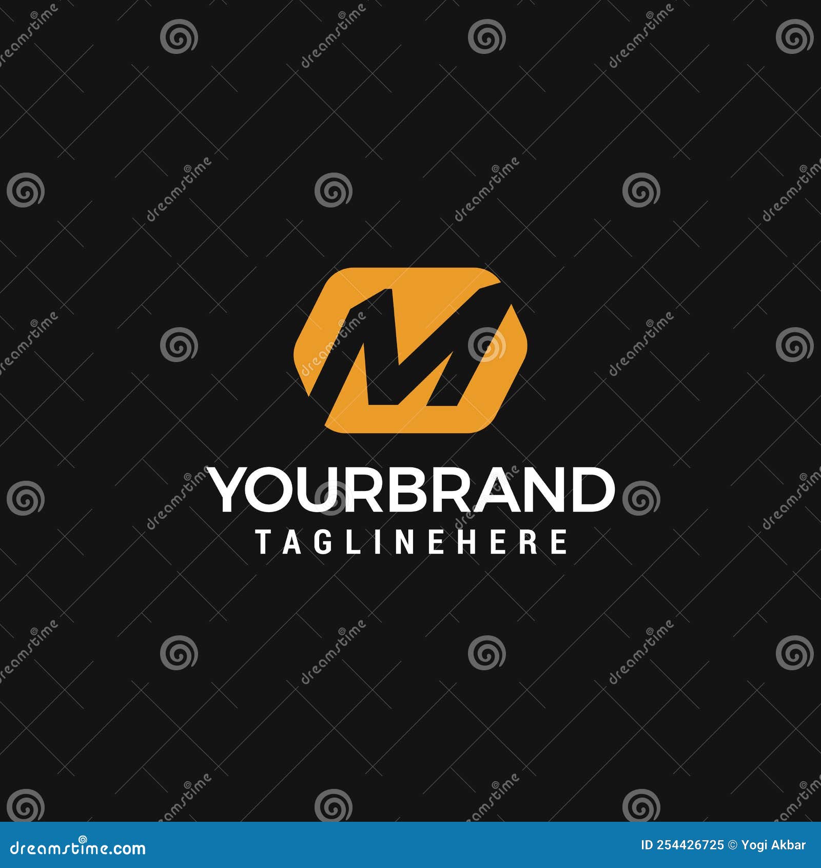 Negative Space M Letter Logo Techno Hexagonal Gear Vector Design Logo ...