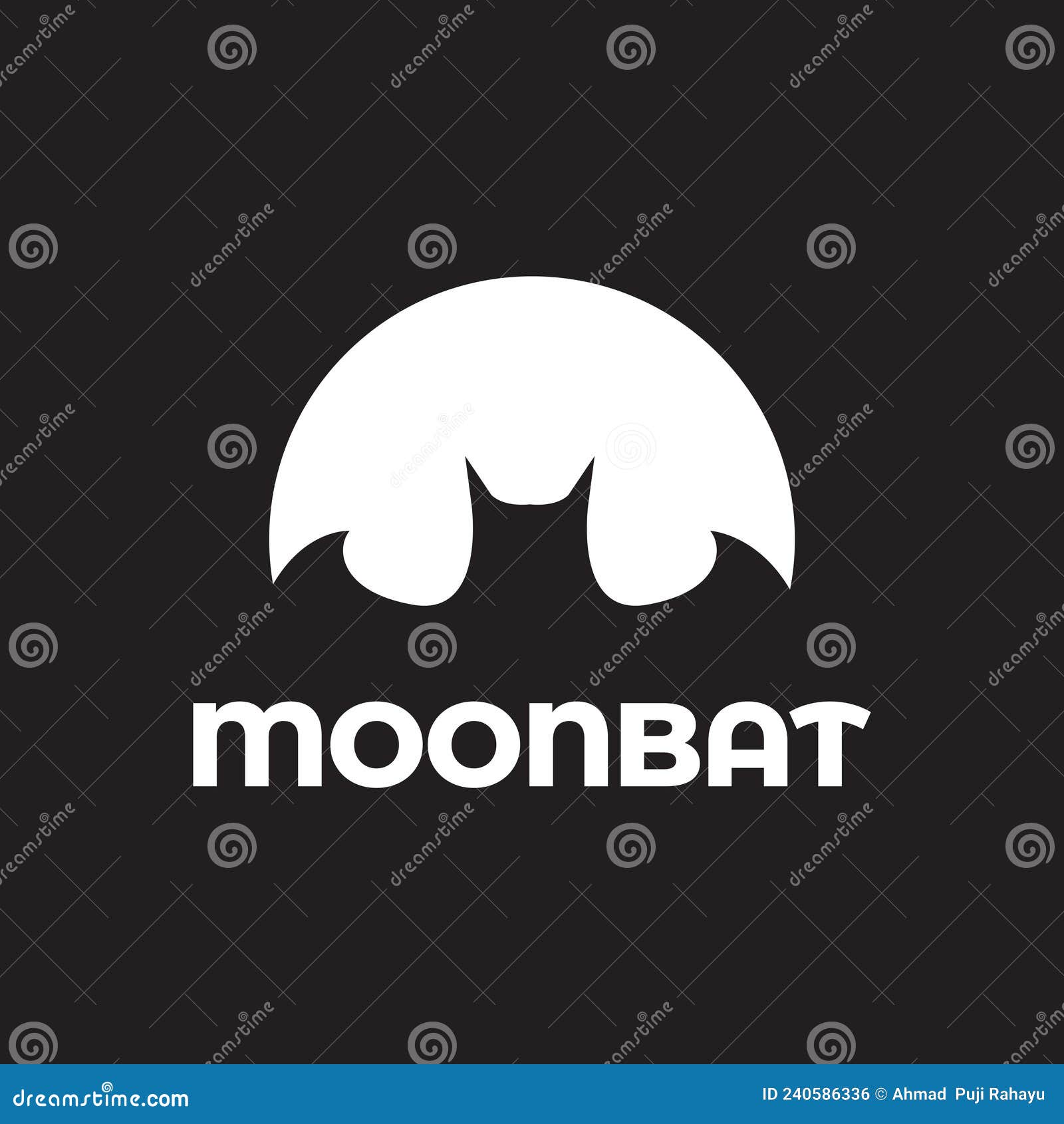 Negative Space Moon with Bat Logo Design Vector Graphic Symbol Icon ...