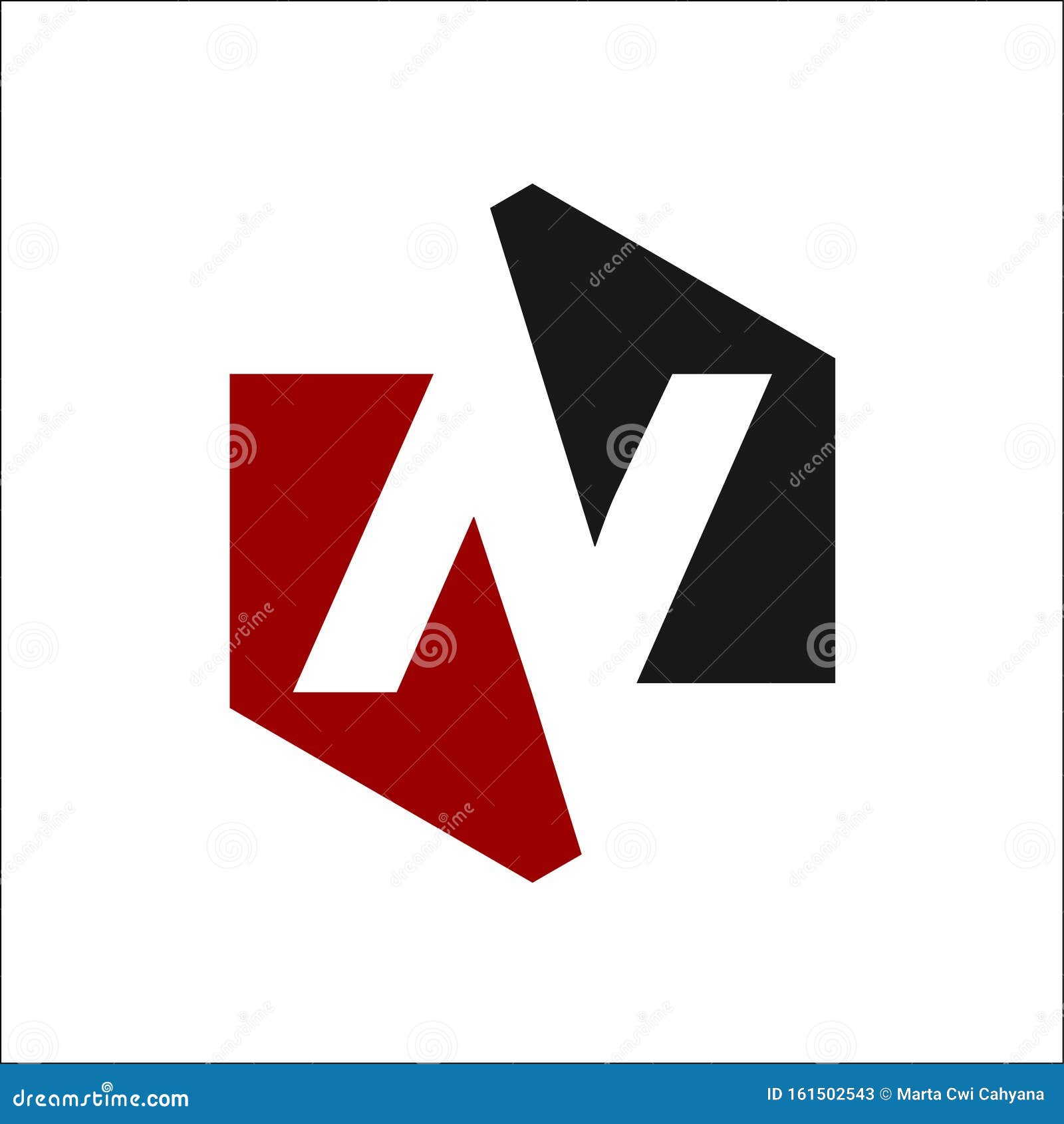 Negative Space N Logo Vector Stock Vector - Illustration of abstract ...