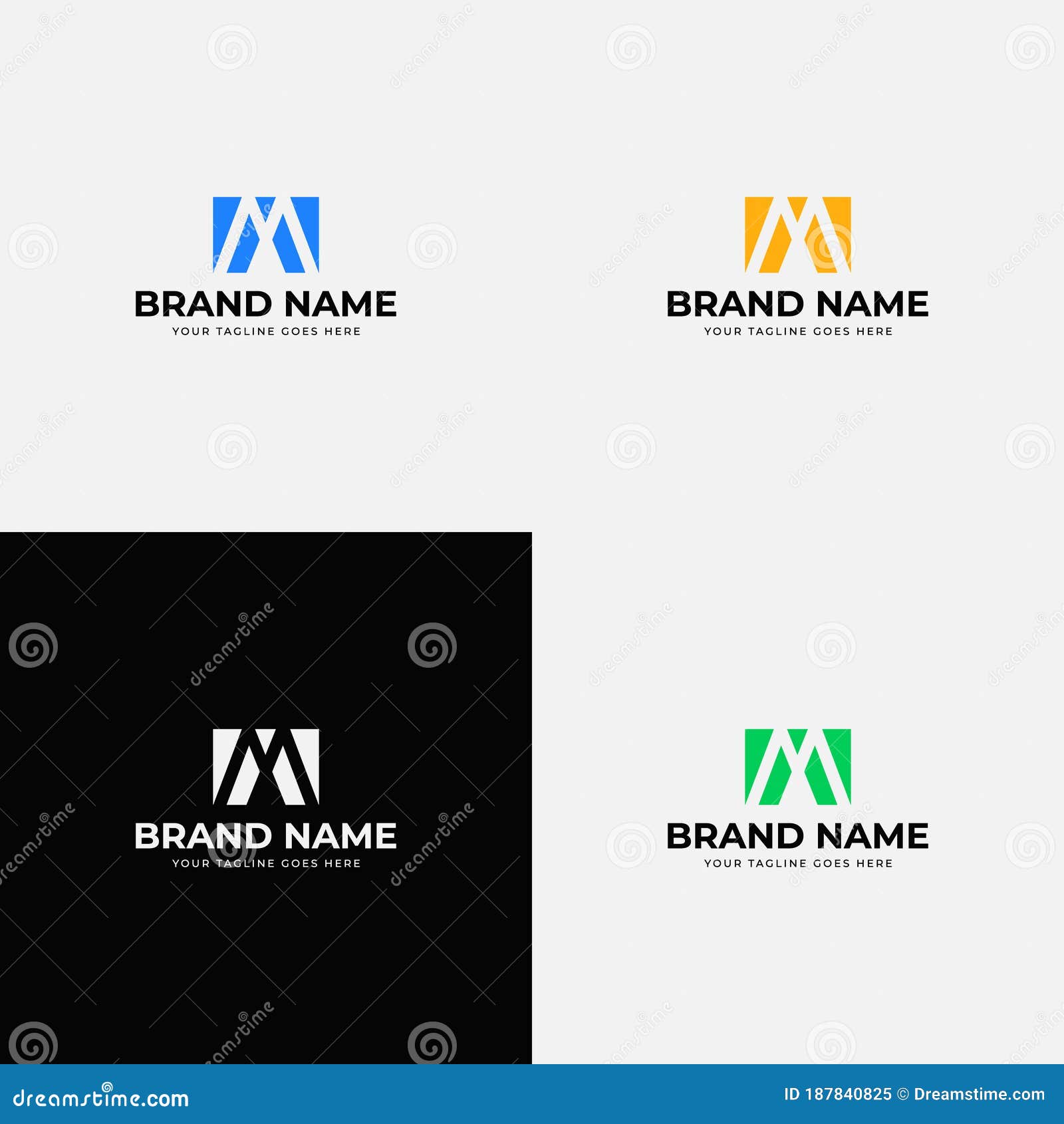 Negative Space Rectangle Creative Modern Minimal Abstract Initial ...