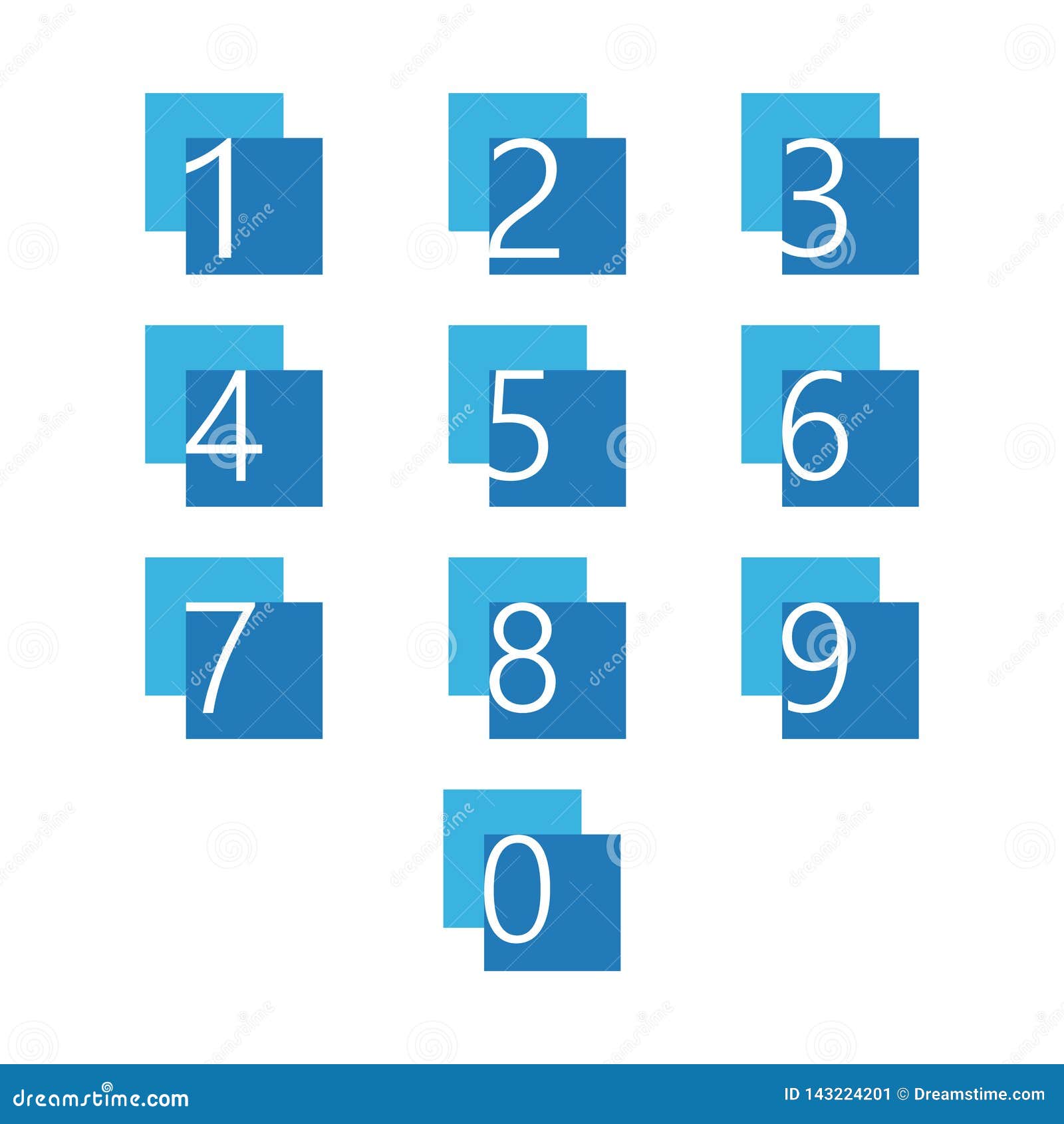 Negative Space Set of Numbers Stock Vector - Illustration of card, zero ...