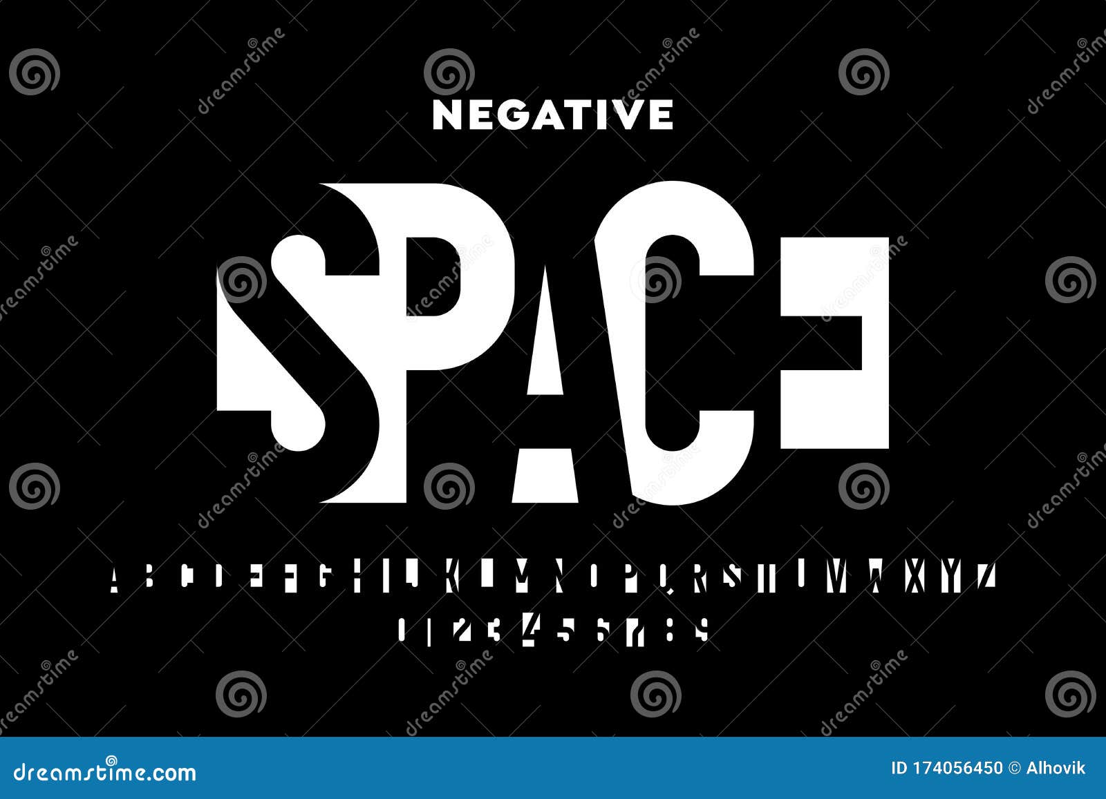 Negative space style font stock vector. Illustration of design - 174056450