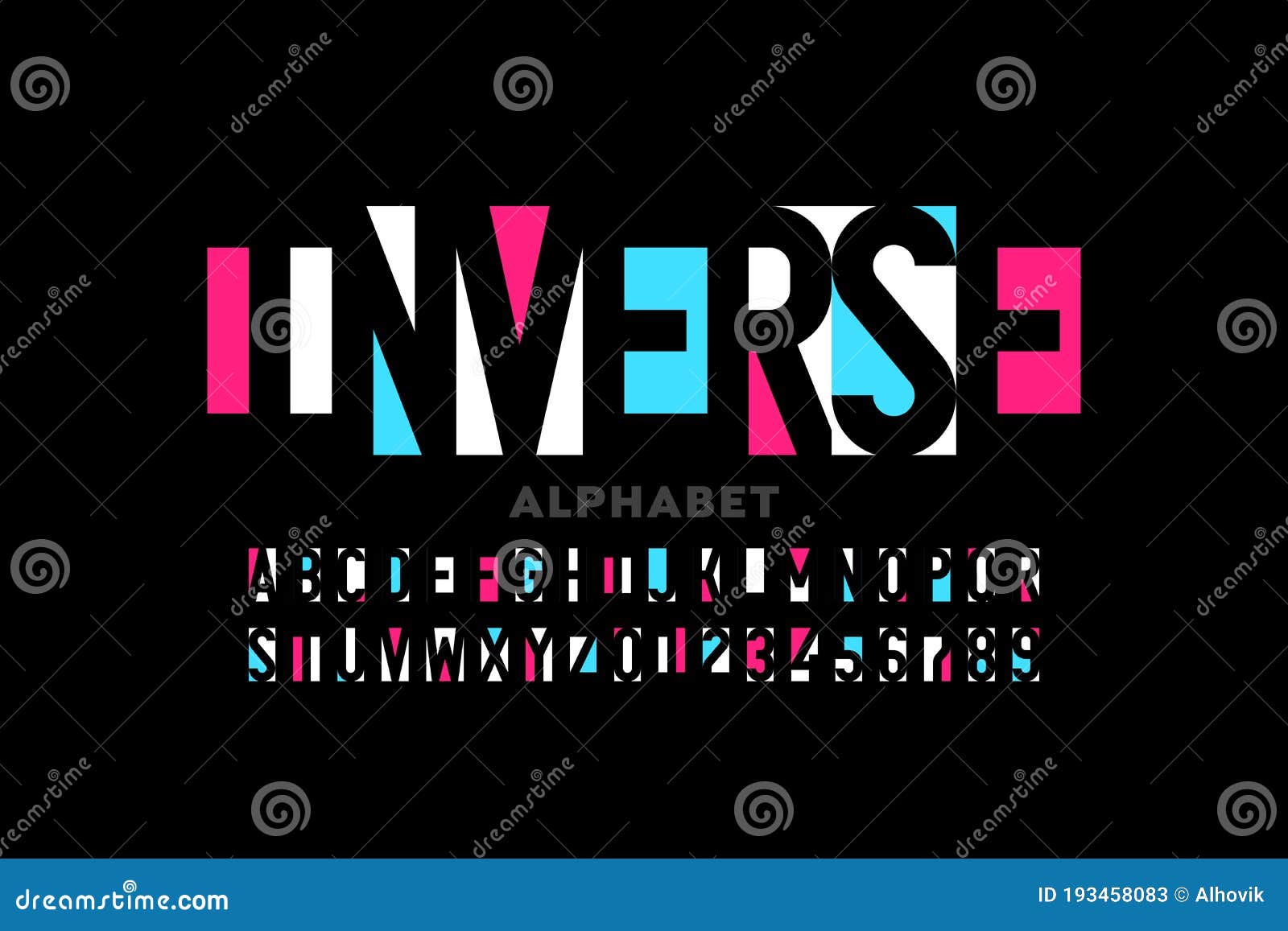 Negative space style font stock vector. Illustration of font - 193458083