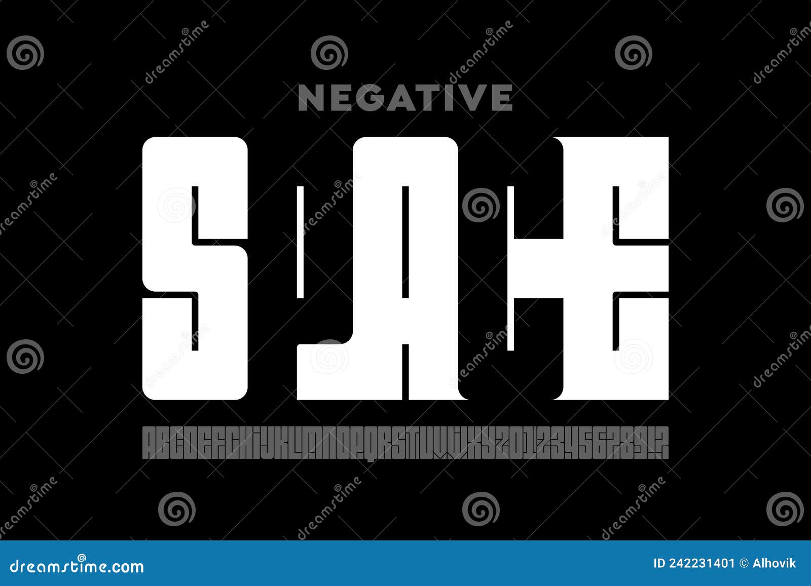 Negative space style font stock vector. Illustration of bold - 242231401