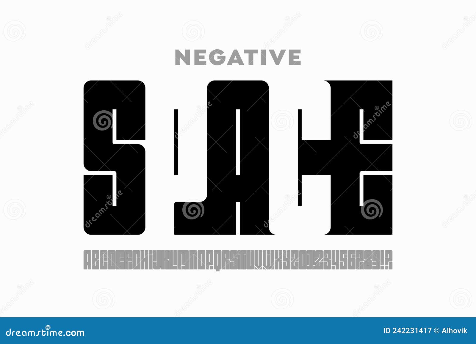 Negative space style font stock vector. Illustration of silhouette ...