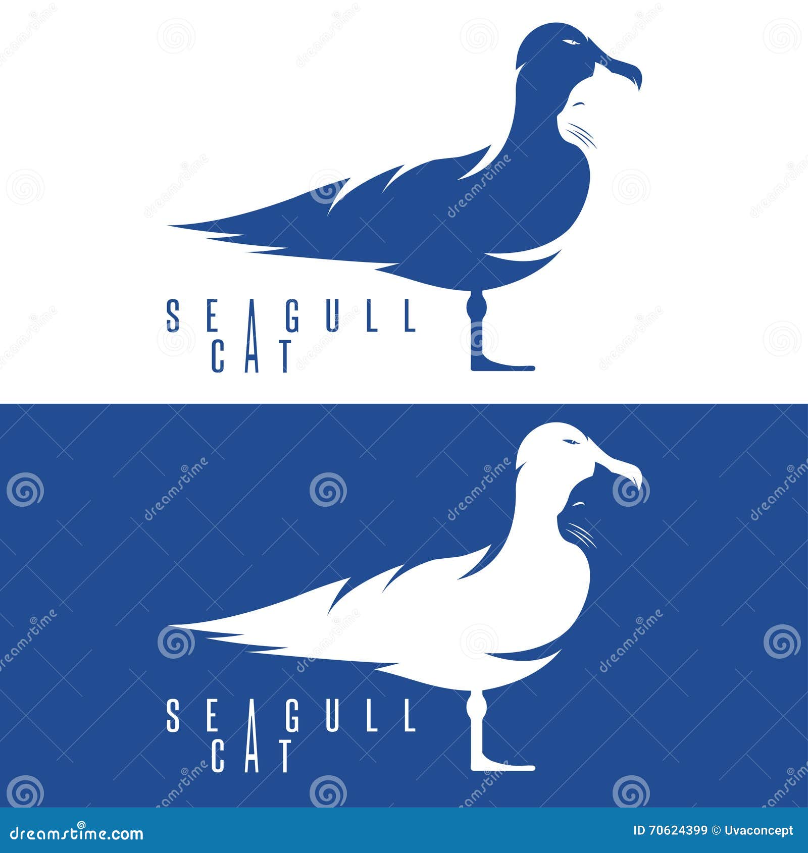 Negative Space Vector Concept with Cat Stock Vector - Illustration of ...