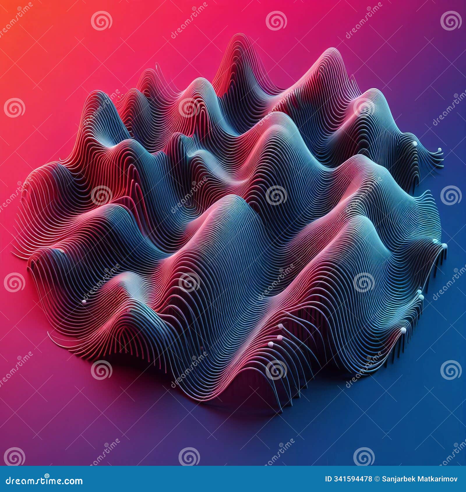 Negative Space Waves Defined by the Absence of Color Against a V Stock ...