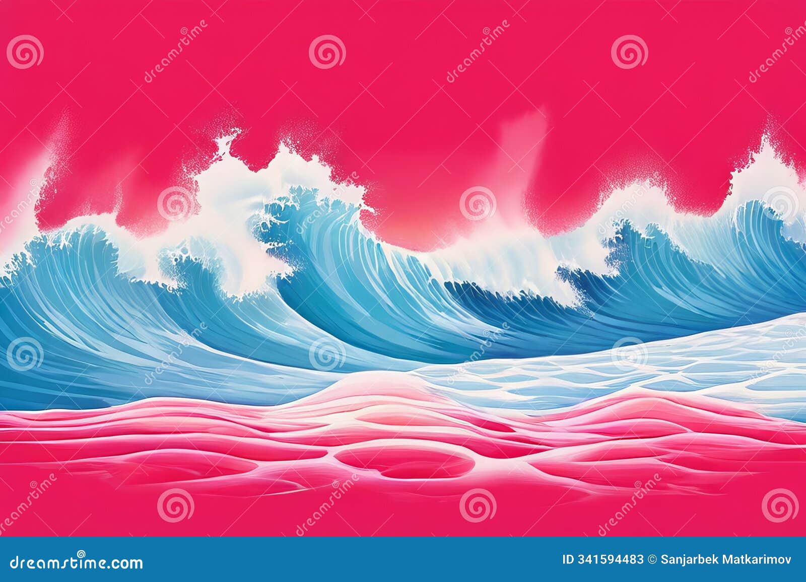 Negative Space Waves Defined by the Absence of Color Against a V Stock ...