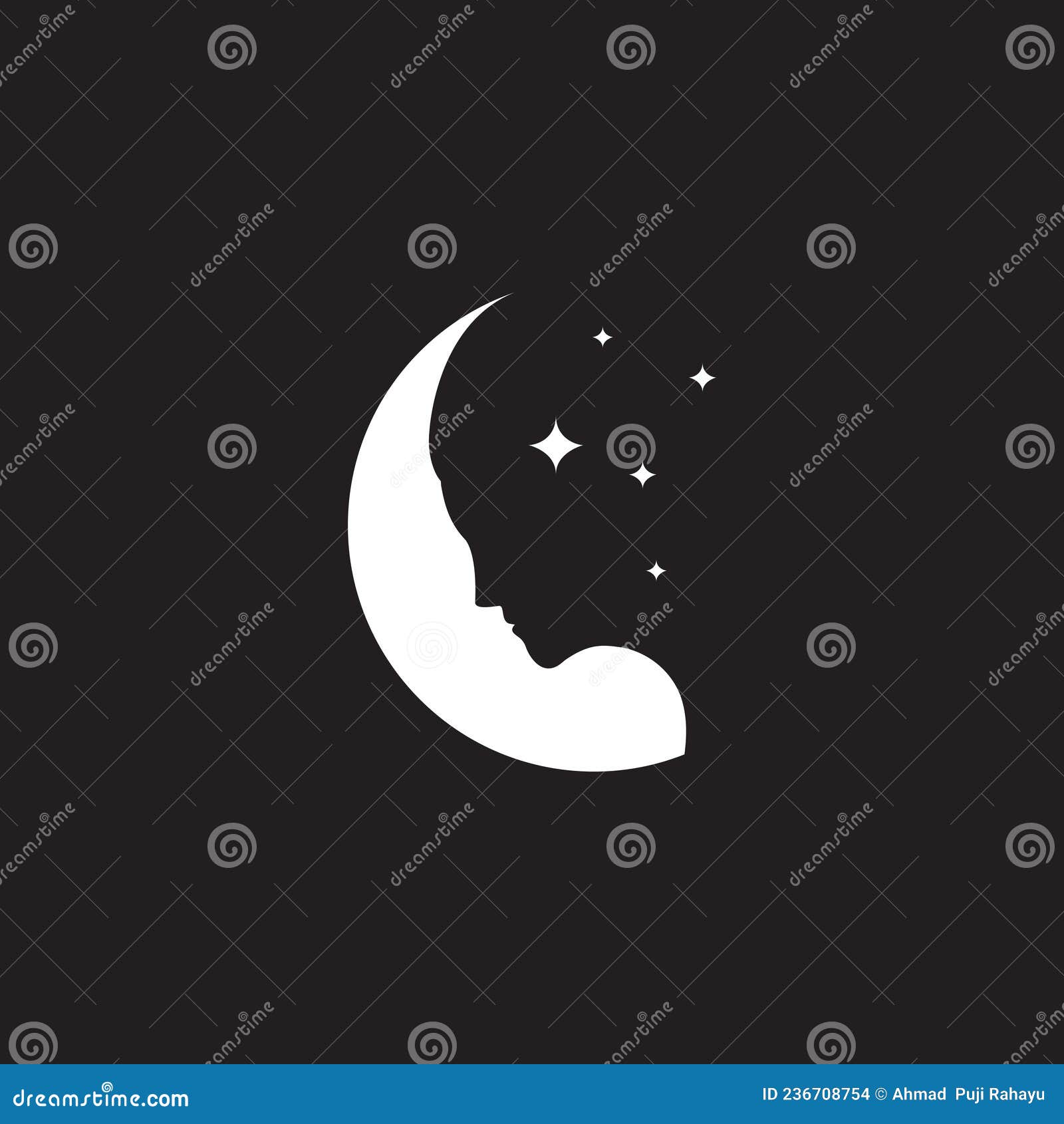 Negative Space Women with Moon Logo Symbol Icon Vector Graphic Design ...