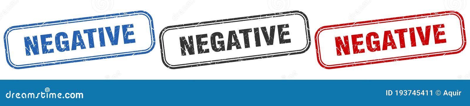 Negative Square Isolated Sign Set. Negative Stamp Stock Vector ...