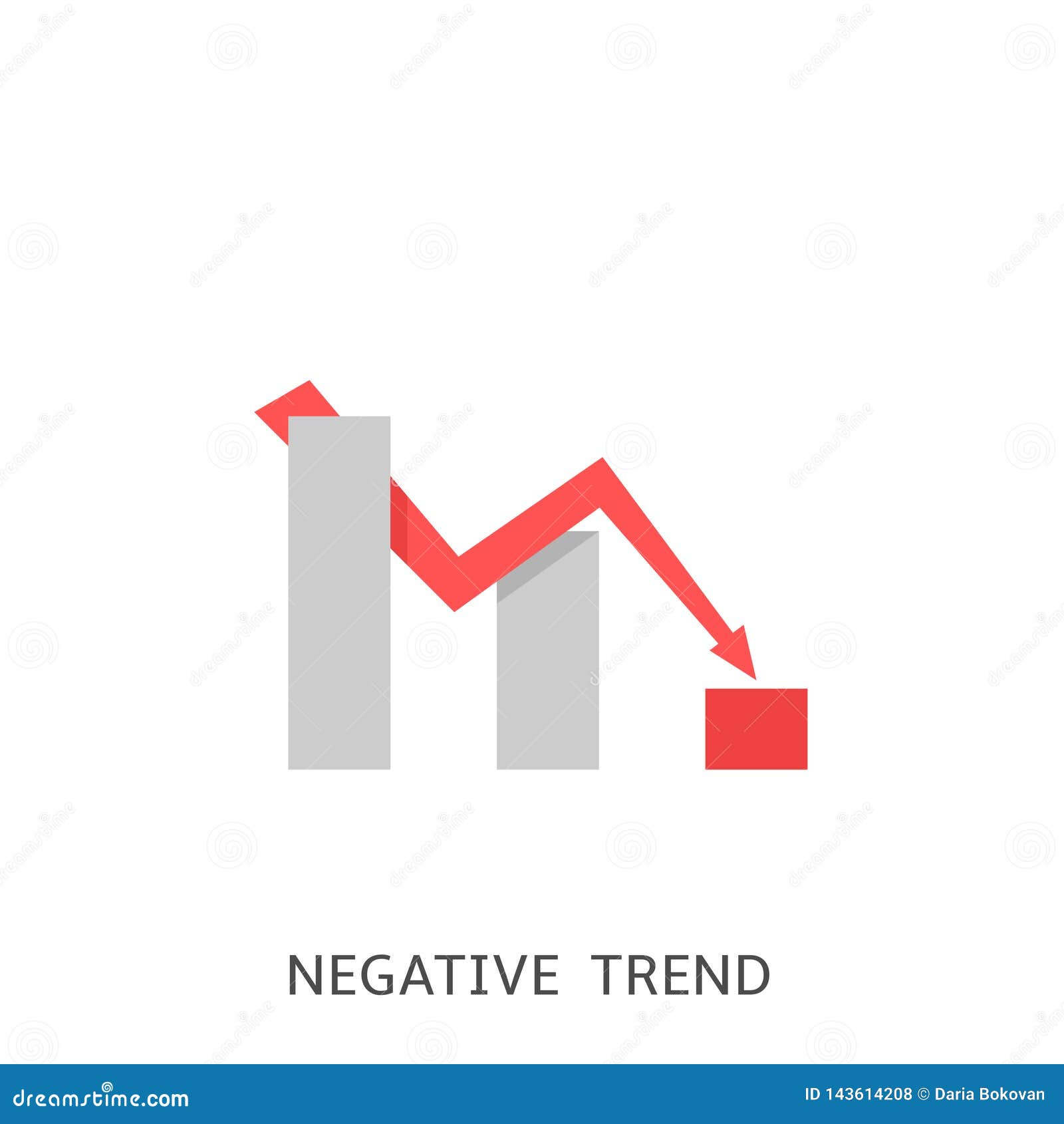 Negative Tendenzikone vektor abbildung. Illustration von tiefstand ...