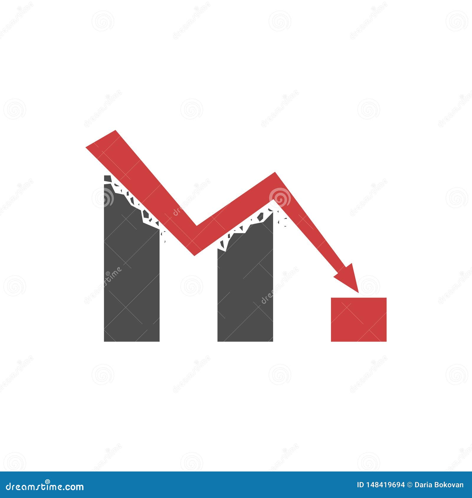 Negative Tendenzikone stock abbildung. Illustration von ikone - 148419694