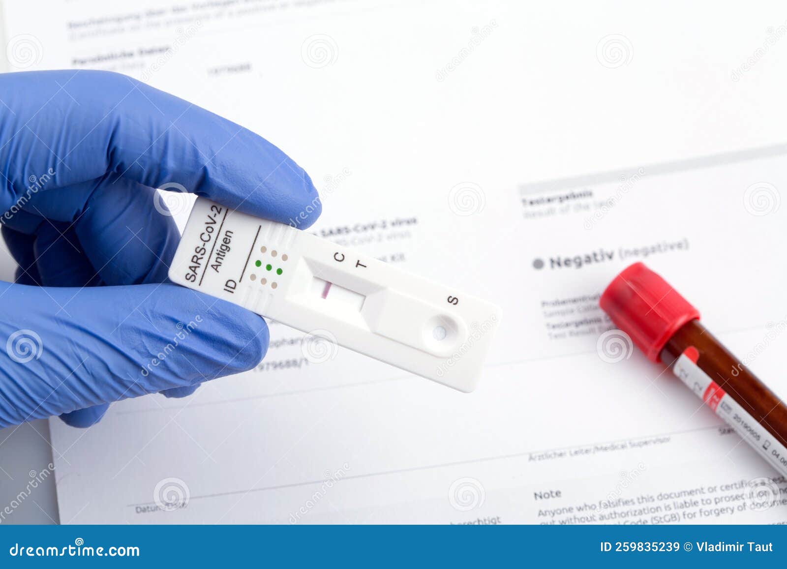 Negative Test Result by Using Rapid Test Device for COVID-19 Stock ...