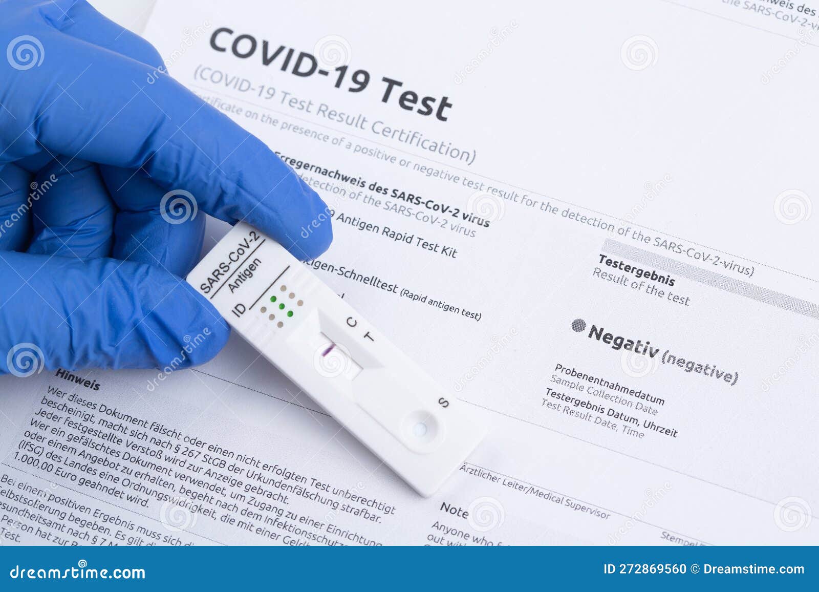 Negative Test Result by Using Rapid Test Device for COVID-19 Stock ...
