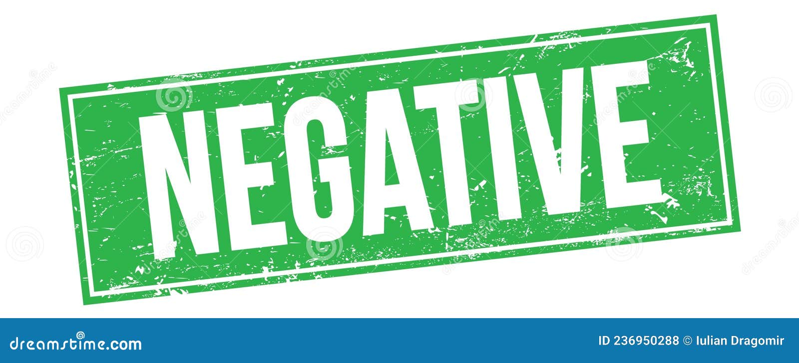 NEGATIVE Text on Green Grungy Rectangle Stamp Stock Illustration ...