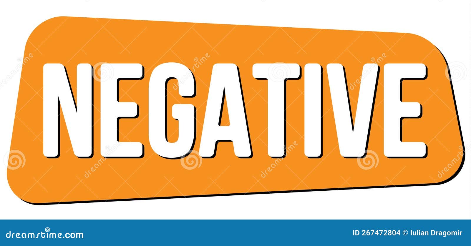 NEGATIVE Text on Orange Trapeze Stamp Sign Stock Illustration ...