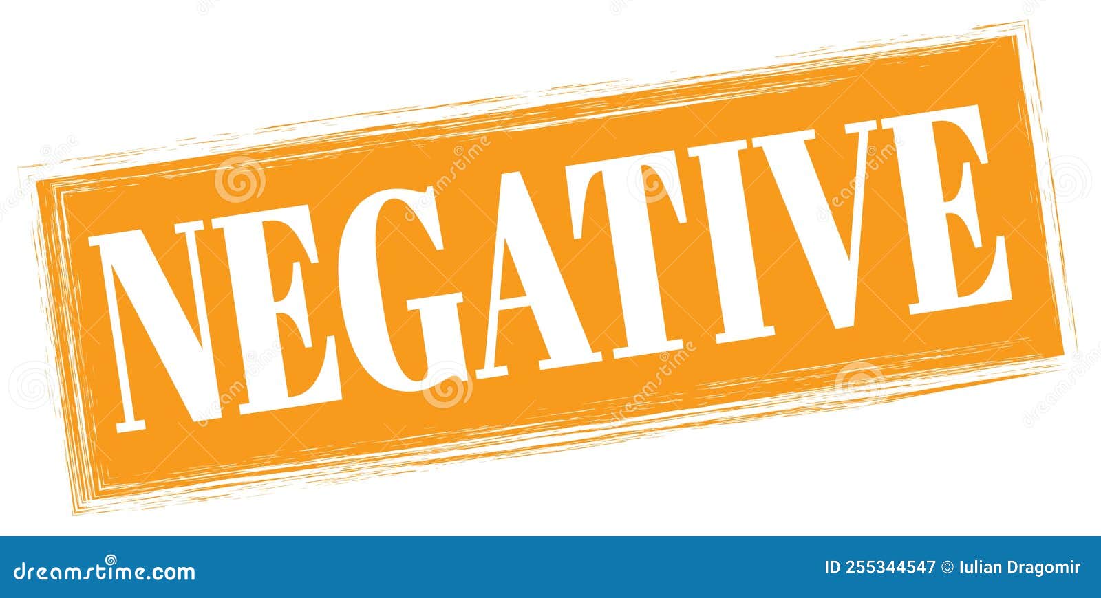 NEGATIVE Text Written on Orange Stamp Sign Stock Illustration ...