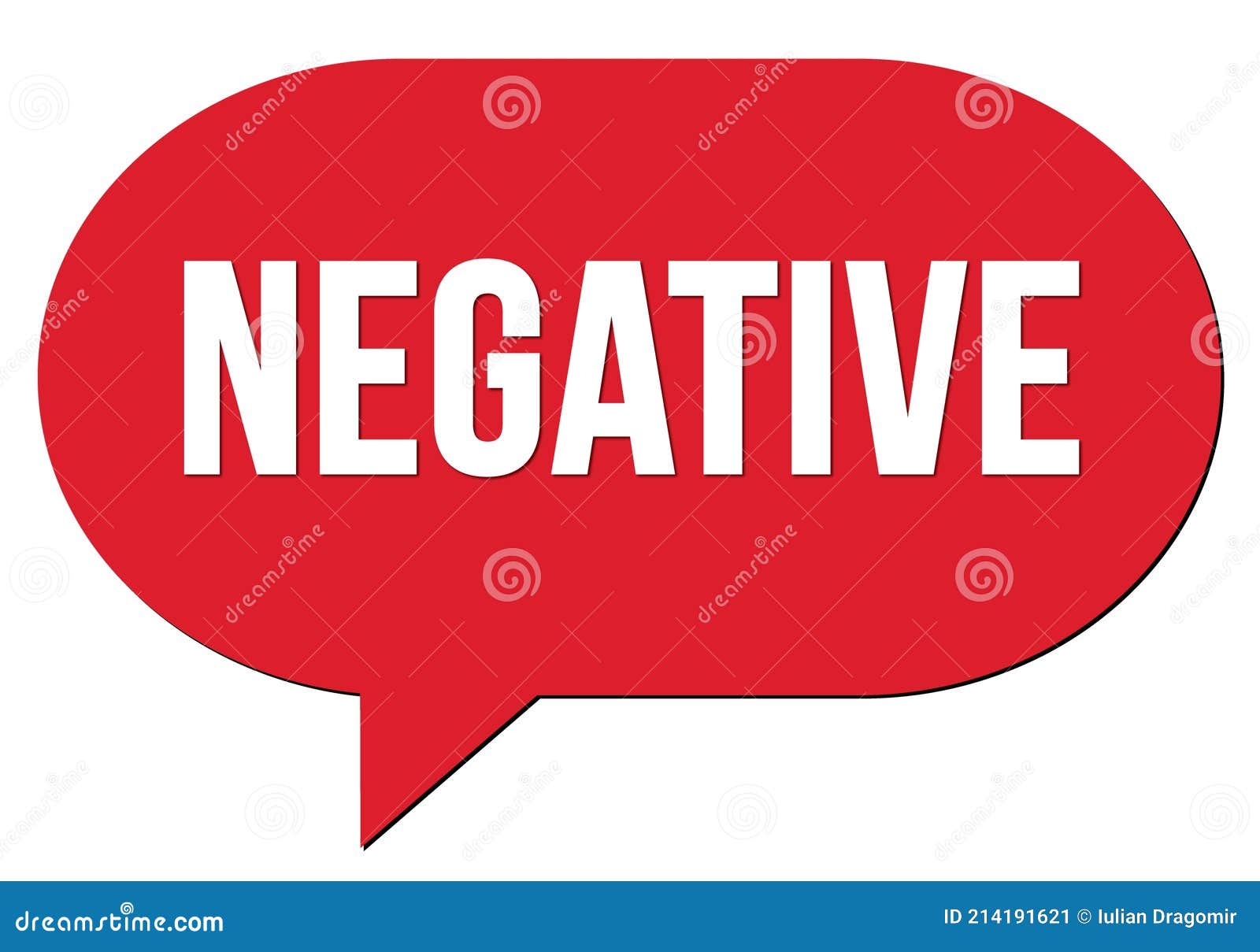 NEGATIVE Text Written in a Red Speech Bubble Stock Illustration ...
