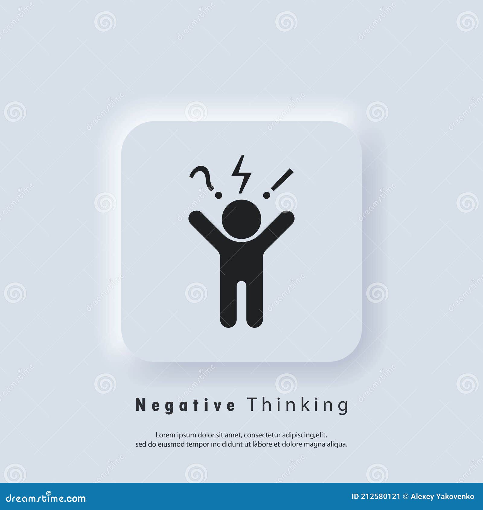 Negative Thinking Icon Logo. Bad Experience Feedback, Unhappy Client ...