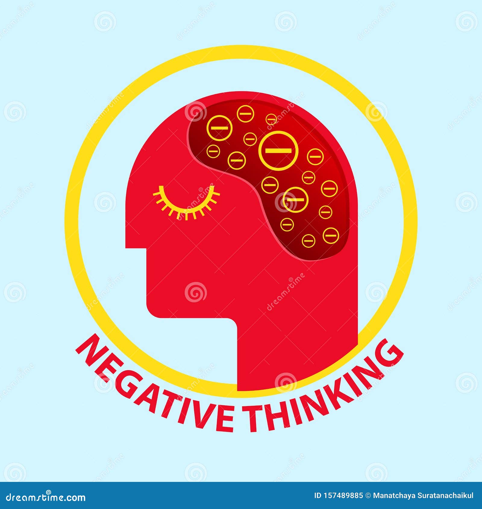 Negative thinking icon. stock illustration. Illustration of think ...