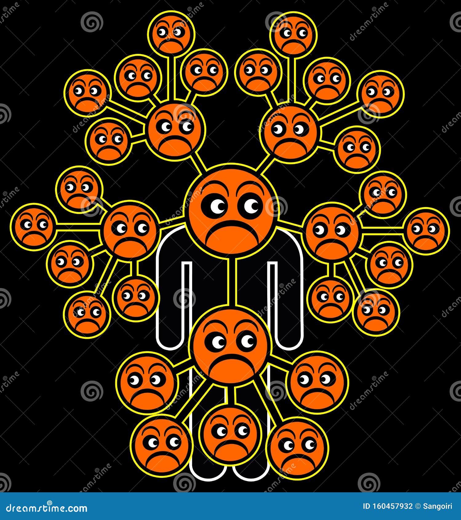 Negative thinking pattern stock illustration. Illustration of hostile ...