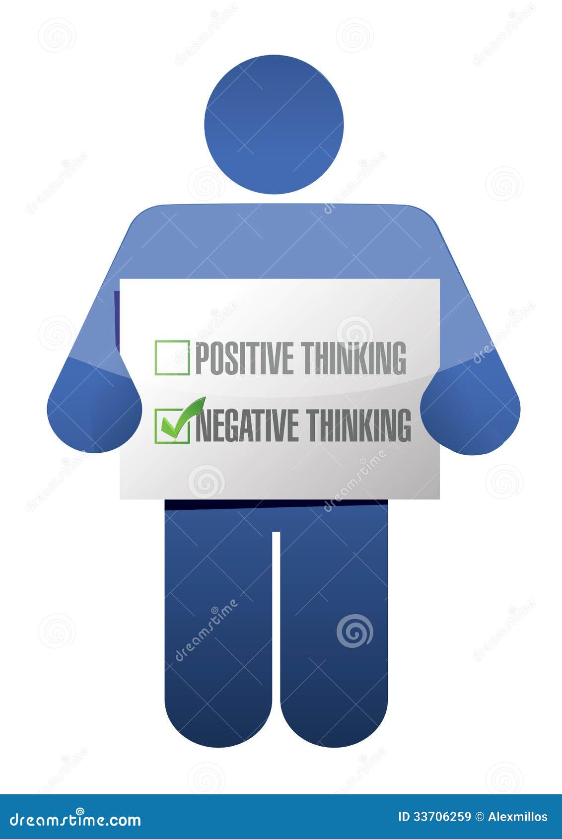 Negative Thinking Sign Illustration Stock Illustration - Illustration ...