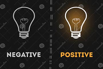 Negative Thinking Vs Positive Thinking Light Bulb Concept Stock Photo ...