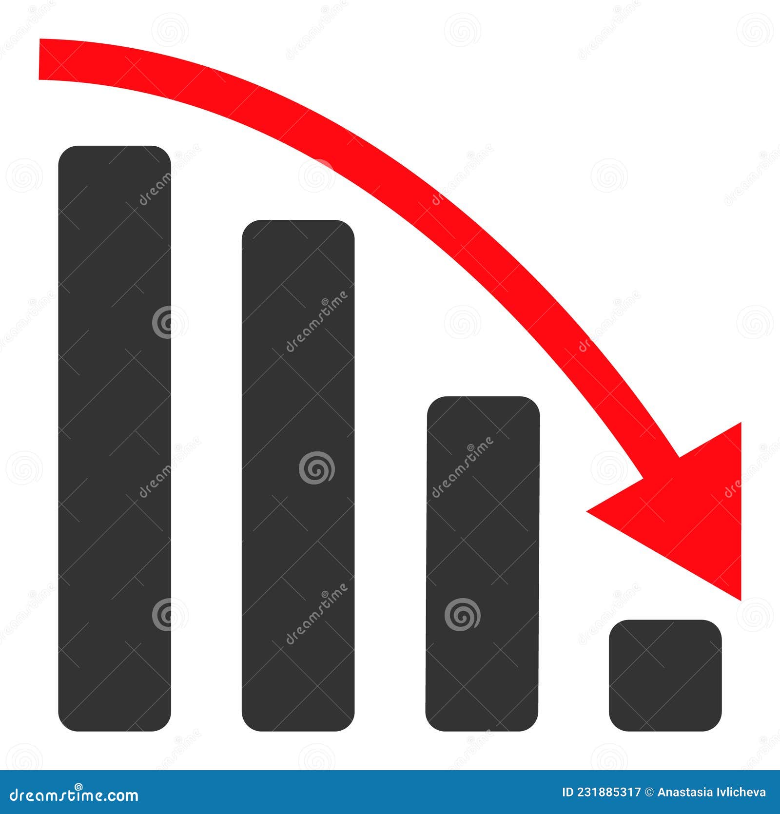 Negative Trend - Vector Icon Illustration Stock Vector - Illustration ...