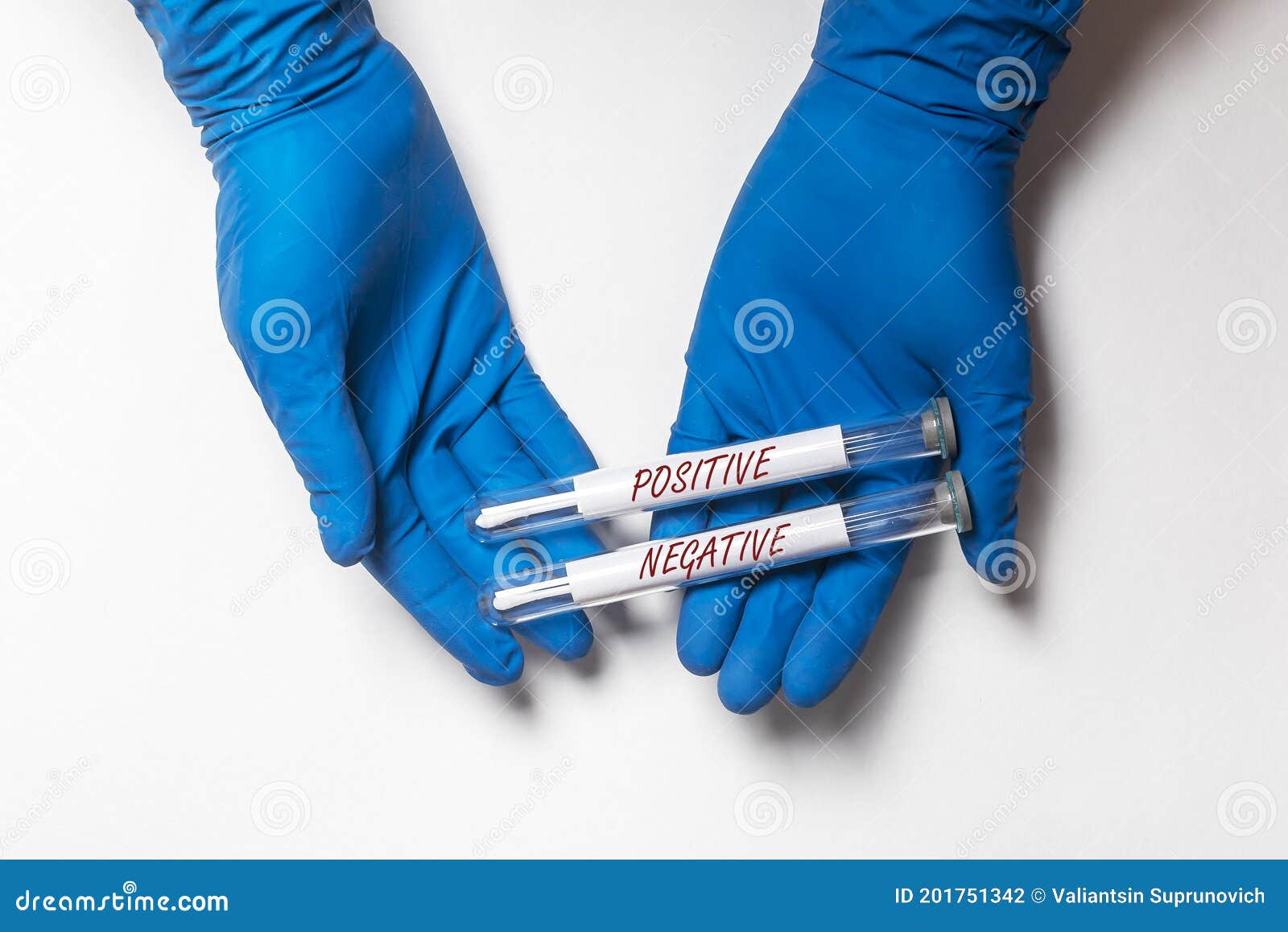Negative Vs Positive Virus Test Results in Tubes. Blood Analysis Stock ...