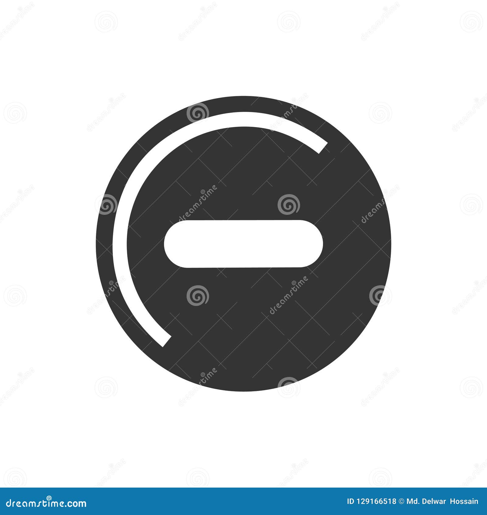 Negatives Symbol vektor abbildung. Illustration von ikone - 129166518