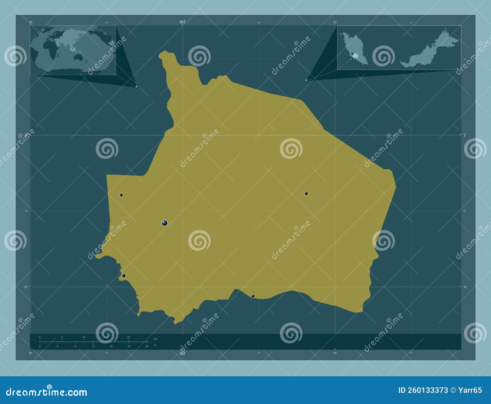 Negeri Sembilan, Malaysia. Solid. Major Cities Stock Illustration ...