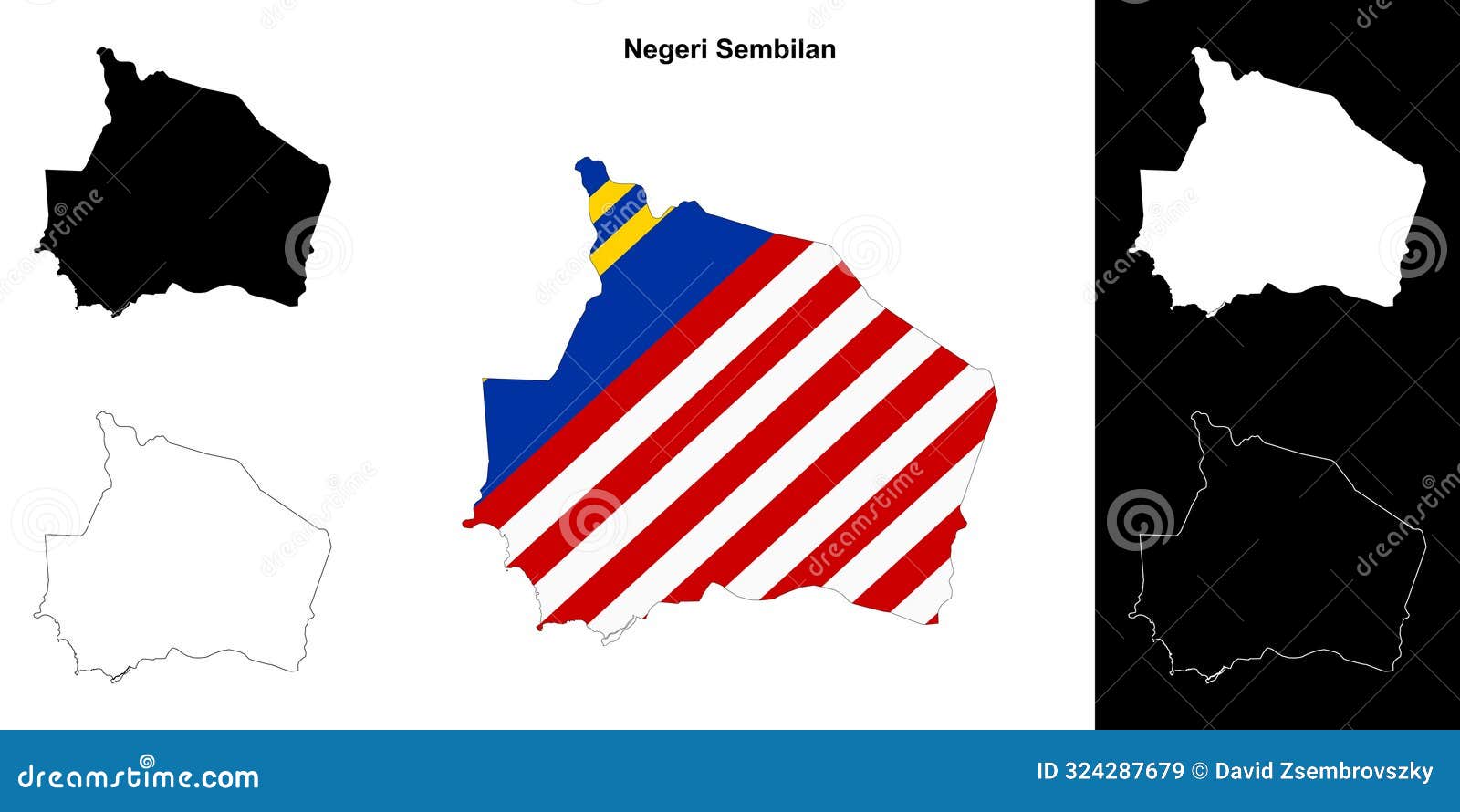Negeri Sembilan Outline Map Stock Illustration - Illustration of ...