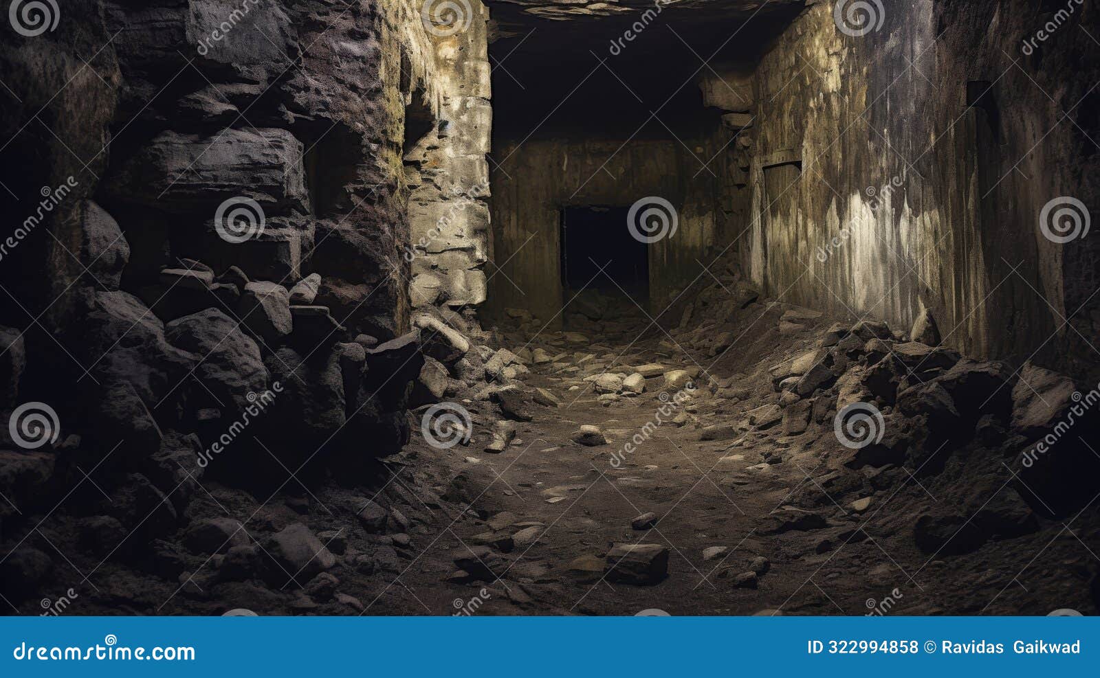 Neglected Bunker in Ruins Below Ground Stock Illustration ...