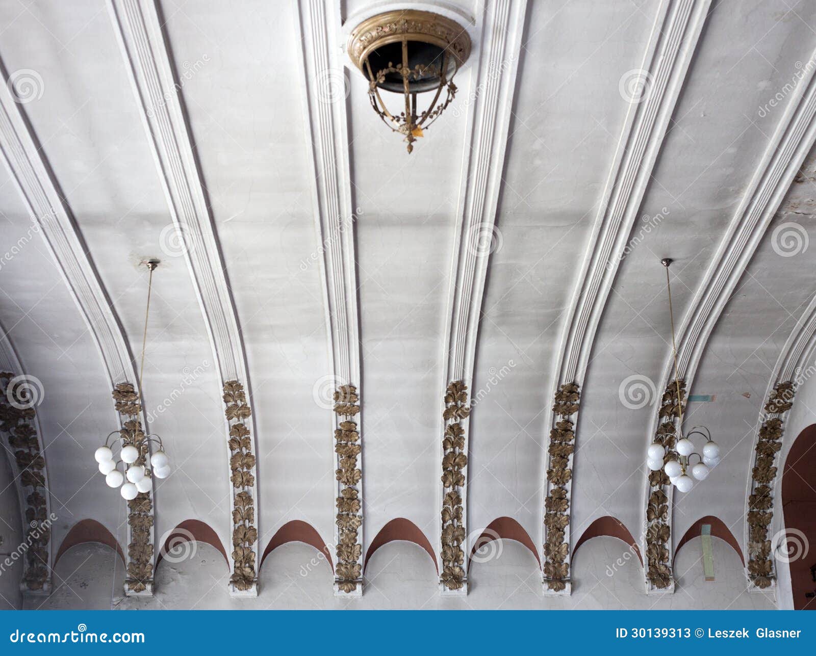 Neglected and Dirty Ceiling in Classic Interior Stock Image - Image of ...