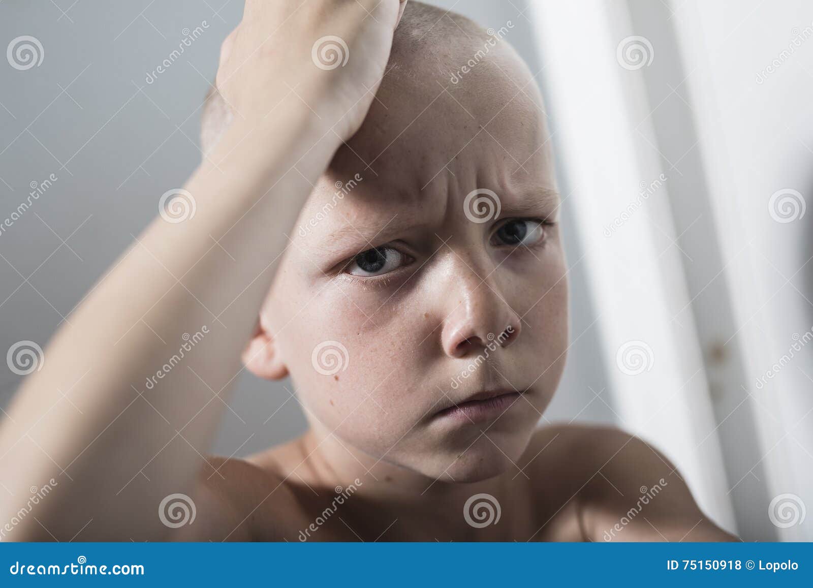 Neglected Lonely Child Leaning at the Wall Stock Photo - Image of ...
