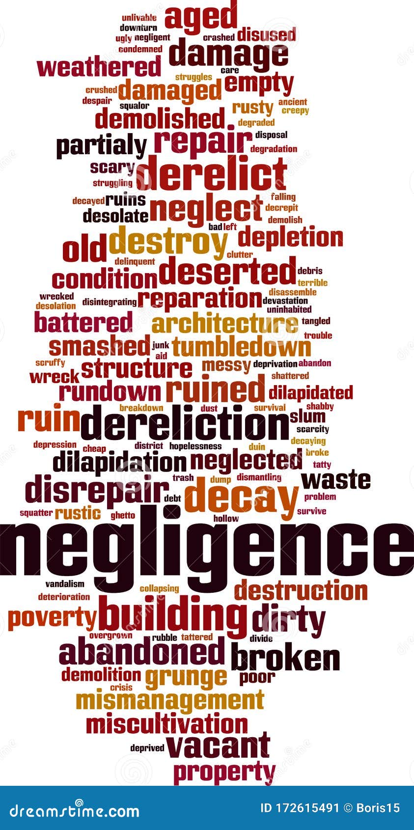 Negligence word cloud stock vector. Illustration of dilapidation ...
