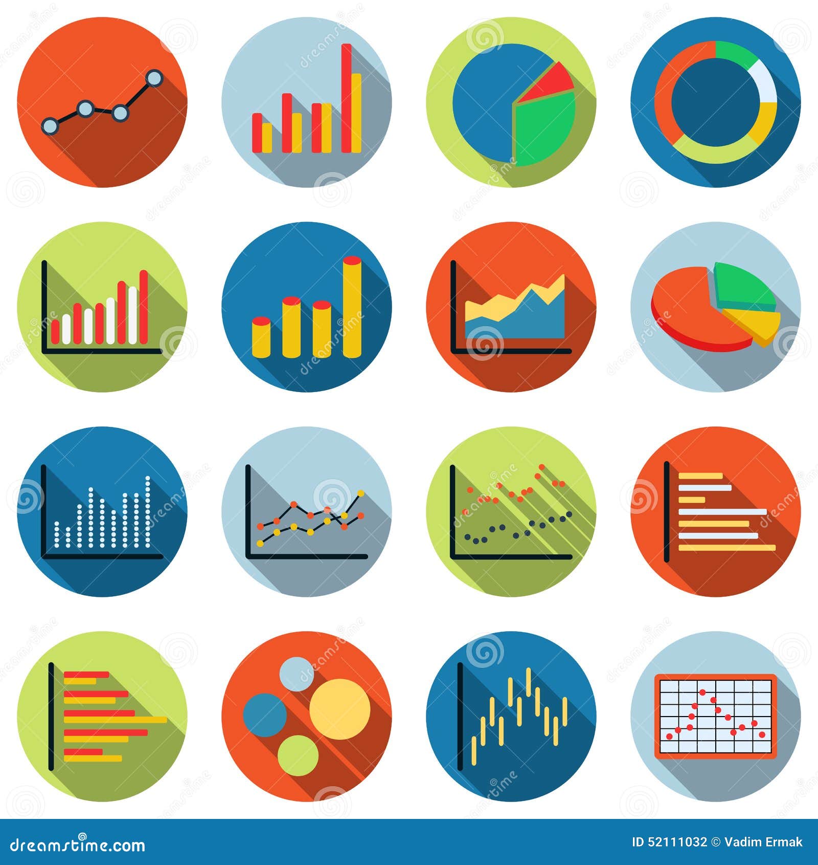 Negocio E Iconos Financieros Del Vector De Las Estadísticas Ilustración ...