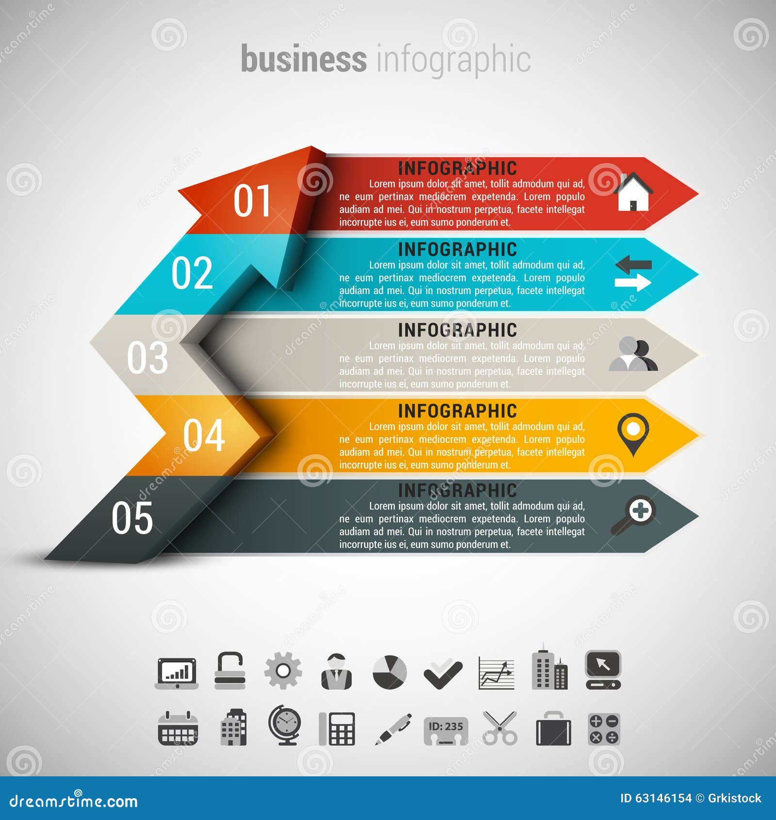 Negocio Infographic ilustración del vector. Ilustración de rojo - 63146154