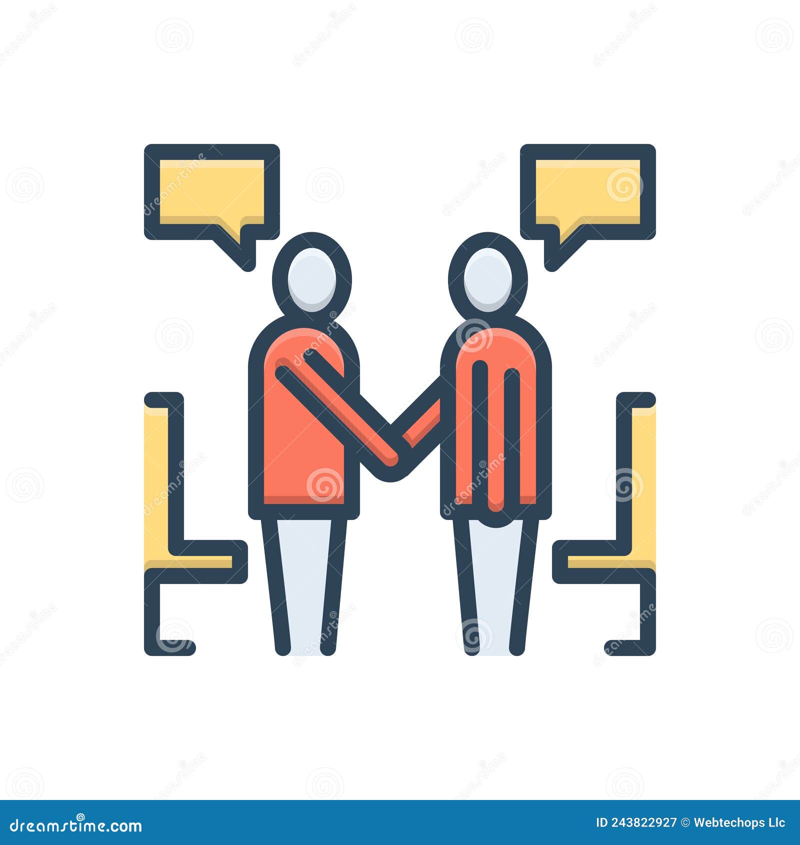 Color Illustration Icon for Negotiate, Undersell and Conversation Stock ...